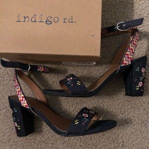 Indigo | Shoes | Indigo Rd Sz 9 Red White Blue Denim Sandals | Poshmark